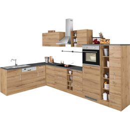KOCHSTATION Winkelk&uuml;che &raquo;KS-Colmar&laquo; ohne E-Ger&auml;te, Stellbreite 210/360 cm braun B/H/T: 210cm x 360cm