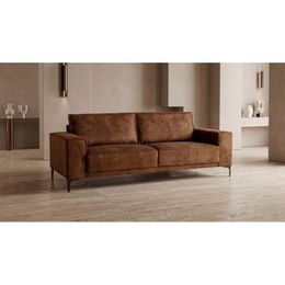 OTTO home 3-Sitzer &raquo;OLAND Luxus-Microfaser, Sofa, B: 224 cm, Skandi-Design&laquo; Struktur, Flachgewebe, Luxus-Microfaser, Boucle braun 100% Polyester B/H/T