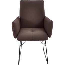 K+w Komfort & Wohnen K+W Komfort & Wohnen Armlehnstuhl () 1 Stk.Drahtkufengestell in Metall schwarz, Griff am R&uuml;cken, Steppung im Sitz braun B/H/T: 61cm x 91cm x 62cm, 1 