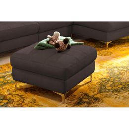 Home Affaire Polsterhocker &raquo;Basel&laquo; passend zur Basel-Serie braun Luxus-Mikrofaser Lederoptik: 100% Polyester;Struktur: 85% Polyester, 15% Viskose B/H/
