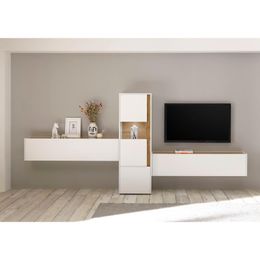 Home Affaire Wohnwand &raquo;City/Giron, moderne Anbauwand, Komplettset in vielen Farben verf&uuml;gbar&laquo; Set, 3 Stk. tlg. wei&szlig; Holzwerkstoff B/H/T: 350cmcm x 