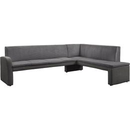 exxpo - sofa fashion Eckbank &raquo;Cortado, elegant und modern mit hohem Sitzkomfort&laquo; hohe Bodenfreiheit, sch&ouml;ne Detailverarbeitung grau Samtvelour (