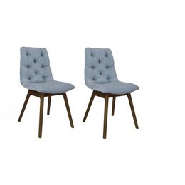 OTTO home Esszimmerstuhl &raquo;Ramon&laquo; (Set) 2 Stk.mit Massivholzbeinen, in verschiedenen Farben und Stoffen blau Holzwerkstoff, Massivholz, Polyester B/H/T