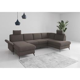 OTTO home Wohnlandschaft &raquo;Rochelle&laquo; wahlweise mit Schlaffunktion, Bettkasten und Armteilverstellung grau 100% Polyester B/H/T: 314cm x 93cm x 195cm, 