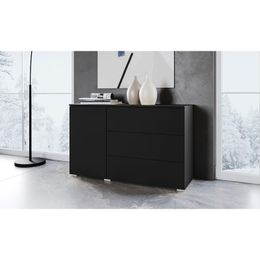 OTTO home Sideboard &raquo;PARIS&laquo; 1 Stk. tlg. Moderne 110cm breite grifflose Kommode, vielseitig einsetzbar schwarz B/H/T: 111cm x 68cm x 39cm, 3 Stk., 1 