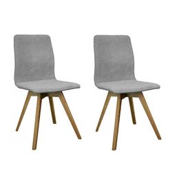OTTO home Esszimmerstuhl &raquo;Rania&laquo; (Set) 2 Stk.Massivholzgestell, mit Keder grau Holzwerkstoff, Massivholz B/H/T: 91cm x 55cm, 2 Stk., Microfaser, Keder