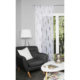 Home Wohnideen Gardine &raquo;PAOLO&laquo; Kr&auml;uselband 1 Stk. tlg. halbtransparent grau Voile, Obermaterial: 100% Polyester 145cm, Kr&auml;uselband, 140cm