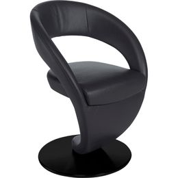 K+w Komfort & Wohnen K+W Komfort & Wohnen Esszimmerstuhl &raquo;Wave, Drehstuhl&laquo; () Design-Drehstuhl, schwarzer Drehteller schwarz Bronco: Nappaleder pigmentiert, Dickleder, 1, 
