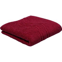 Ross Handtuch &raquo;Cashmere feeling&laquo; 100% Baumwolle, mit Wellen-Bord&uuml;re, gro&szlig;e Farbauswahl rot Frottier, Baumwolle B/L: 50cmx100cm, 2 Stk., Frottier
