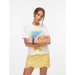 V&eacute;ro Moda Vero Moda Damen Kurzarmshirt &raquo;VMBETA METTE SS TOP BOX JRS GA&laquo; wei&szlig; S