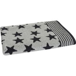 Dyckhoff Badetuch &raquo;Stars&laquo; mit Sternen & Streifen grau Walkfrottee, Obermaterial: 100% Baumwolle B/L: 70cmx140cm, 1 Stk., Sterne, Walkfrottee