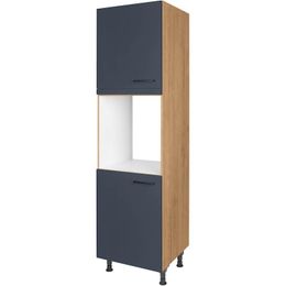 Nobilia Herdumbauschrank &raquo;"Easytouch", Ausrichtung w&auml;hlbar, mit zwei zus&auml;tzlichen T&uuml;ren,&laquo; vormontiert, Breite/H&ouml;he: 60/167,8 cm blau B/H/T: 60cm x 