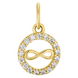 Amor Damen Kettenanh&auml;nger &raquo;Infinity/Unendlichkeitsschleife&laquo; mit Zirkonia (synth.) gold Gelbgold 375, 0,35 g