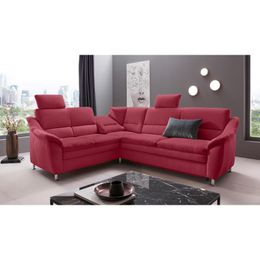 OTTO home Ecksofa &raquo;Cardoso L-Form&laquo; Federkern, wahlweise mit Bett, Schubkasten, teilweise Relaxfunktion rot Luxus-Microfaser Lederoptik (100% Polyester