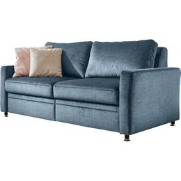 Die PlanBar Schlafsofa &raquo;MP-PD19021&laquo; mit L&auml;ngsschl&auml;ferfunktion 80 bzw. 160x210 cm blau 100% Polyester B/H/T: 186cm x 90cm x 100cm, Velours