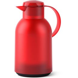 Emsa Isolierkanne &raquo;Samba&laquo; 1,5 l XXL-Modell, zeitloses Design, einfacher Knopfdruck, 24h kalt, 12h warm rot Glas, Kunststoff 1,5 l