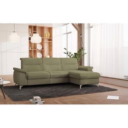 Sit & More sit&more Ecksofa &raquo;Astoria L-Form&laquo; wahlweise mit motorischer Relaxfunktion gr&uuml;n 100% Polyester B/H/T: 260cm x 91cm x 175cm, Flachgewebe, Recamiere 