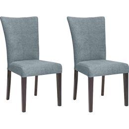 Home Affaire 4-Fu&szlig;stuhl &raquo;Aspen&laquo; (Set) 2 Stk.Beine aus massiver Buche, wengefarben lackiert gr&uuml;n Polyester B/H/T: 46cm x 94,5cm x 59cm, 2 Stk., 