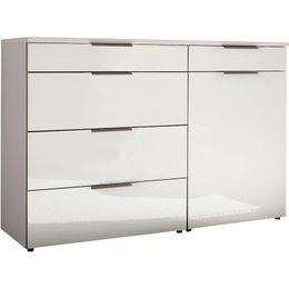 Wiemann Kombikommode &raquo;Como&laquo; vormontiert wei&szlig; Floatglas, Holzwerkstoff, Metall B/H/T: 120cm x 91,2cm x 43cm, 5 Stk., 1 Stk.
