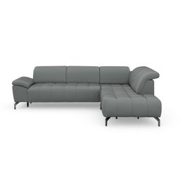 Sit & More sit&more Ecksofa &raquo;Cool L-Form&laquo; wahlweise mit Kopfteilverstellung und Vorziehsitz motorisch grau B/H/T: 272cm x 79cm x 220cm, Chenille, Ottomane rechts