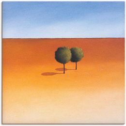 Artland Leinwandbild &raquo;B&auml;ume&laquo; B&auml;ume 1 Stk. tlg. auf Holzrahmen gespannt orange Leinwand B/H/T: 30cm x 30cm, Leinwandbild B&auml;ume quadratisch, 1 Stk.