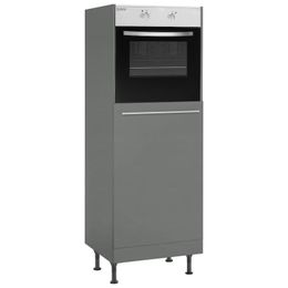 Optifit Backofenumbauschrank &raquo;Bern&laquo; 60 cm breit, 176 cm hoch, h&ouml;henverstellbare Stellf&uuml;&szlig;e, mit Metallgriff grau basaltgrau, B/H/T: 60cm x 176,6cm x 