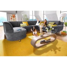 Trendmanufaktur Wohnlandschaft &raquo;Rondo, wahlweine mit Federkern, Breite 320cm, U-Form&laquo; mit Schaumstoffpolsterung, ohne Bettfunktion grau Softlux -