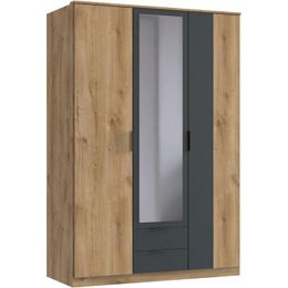 wimex Dreht&uuml;renschrank &raquo;Texel in der Breite 135cm&laquo; mit Metallgriffen braun Holzwerkstoff Plankeneiche Nachbildung, B/H/T: 135cm x 198cm x 58cm, Schubladen: 