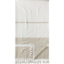 Egeria Hamamtuch &raquo;Pestemal Herri&laquo; 100x180 cm, mit Muster & Fransen, ideal als Strandtuch beige Hamam Frottier, Obermaterial: 100% Baumwolle B/L: 100cmx180cm,