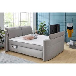 Jockenh&ouml;fer Boxspringbett &raquo;MOVIESTAR, mit Taschenfederkernmatratze H3-H4, inkl. LED-Beleuchtung&laquo; wahlweise Strukturstoff-Bezug oder Microfaser-Bezug, 180x200cm 