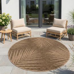 Ayyildiz Teppiche Outdoorteppich &raquo;TIMBER 1403, auch als L&auml;ufer und Rund&laquo; rund 5 mm H&ouml;he L&auml;ufer, Rund, In und Outdoor, Jute Sisal Optik, Wohnzimmer, Terasse braun 
