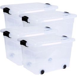 Siena Home Aufbewahrungsbox &raquo;Anzio&laquo; 20 Liter, mit Rollen, Kunststoff transparent Kunststoff 4 Stk., B/H/T: 33,5cm x 25cm x 45cm