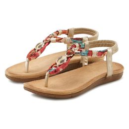 Lascana Damen Lascana Zehentrenner &raquo;Sommerschuh, Sandalette, offener Schuh,&laquo; Sandale mit elastischen Riemchen und modischer Farbgebung bunt 36