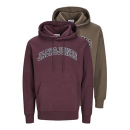 Jack & Jones Sweatshirt 'JJECaleb' Herren Gr&ouml;&szlig;e M gr&uuml;n / bordeaux / schwarz / wei&szlig;
