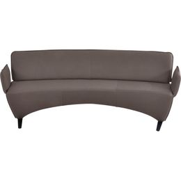 K+w Komfort & Wohnen K+W Komfort & Wohnen Polsterbank Leicht abgerundete Segmentbank im hochwertigen Leder, mit Armlehnen braun B/H/T: 216cm x 87cm x 66cm, Leder