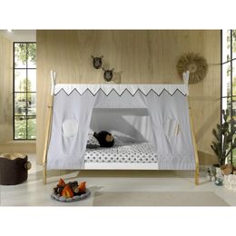 Vipack Kinderbett &raquo;Tipi&laquo; Made in Europe, mit Rolllattenrost und Zeltdach, wahlweise mit Schublade wei&szlig; Liegefl&auml;che L&auml;nge B: 200cm x 90cm, Polyester Ohne 