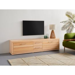 VOGL M&ouml;belfabrik Lowboard &raquo;1237&laquo; Massivholzfront, Breite ca. 211 cm, mit Softclose Funktion braun Holzwerkstoff, Massivholz B/H/T: 211cm x 42cm x 42cm