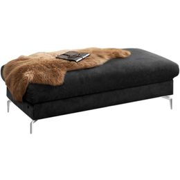 W.Schillig Polsterhocker &raquo;piedroo&laquo; F&uuml;&szlig;e in Chrom gl&auml;nzend grau Stoff S37 (100% Polyester): Luxus-Microfaser in Lederoptik B/H/T: 141cm x 42cm x 70cm, 