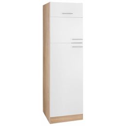 Optifit K&uuml;hlumbauschrank &raquo;Kalmar&laquo; wei&szlig; Eiche-hell s&auml;gerau, B/H/T: 60cm x 207cm x 57cm, T&uuml;ren: 2 Stk.