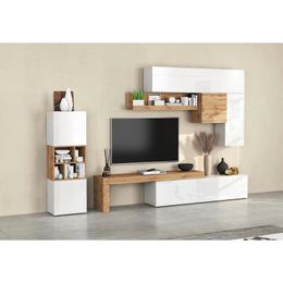OTTO home Wohnwand &raquo;Chronos Wohnwand, Medienwand, 8-er set&laquo; Set, 8 Stk. tlg. wei&szlig; Holzwerkstoff B/H/T: 320cmcm