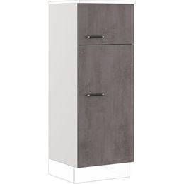 IMPULS K&Uuml;CHEN K&uuml;hlumbauschrank &raquo;"Prag", Breite/H&ouml;he: 60/147,5 cm&laquo; vormontiert, mit Dreht&uuml;ren grau Dekorfolie, Holzwerkstoff Space Grey, B/H/T: 60cm x 