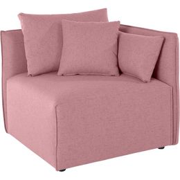 OTTO home Sofa-Eckelement &raquo;N&ouml;re&laquo; Modul - zum Zusammenstellen; in vielen Bezugsqualit&auml;ten und Farben rosa Samtoptik (100% Polyester);Struktur (100% 