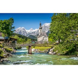 papermoon Fototapete &raquo;Bavarian Alps&laquo; glatt bunt Vlies B/L: 3,5m x 2,6m, Bahnen: 7 Stk.
