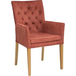 Home Affaire Esszimmerstuhl &raquo;Colorado&laquo; () mit Massivholzgestell rot Holzwerkstoff B/H/T: 60cm x 94,5cm x 60cm, Samtvelours, Beine Eiche