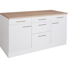 Optifit Unterschrank &raquo;Tula&laquo;, Breite 150 cm wei&szlig; wei&szlig;, B/H/T: 150cm x 84,8cm x 60cm, Schubladen: 5 Stk. T&uuml;ren: 2 Stk.