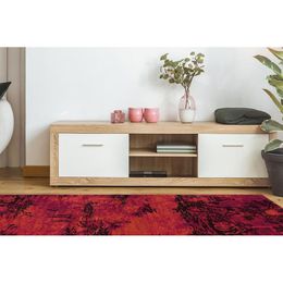 Arte Espina Teppich &raquo;Vintage 5206&laquo; rechteckig 4 mm H&ouml;he Pflegeleicht und robust, Flachflor, Vintage-Design rot Obermaterial: 100% Modacryl B : 120cm 1 Stk., 4mm, 