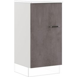 IMPULS K&Uuml;CHEN K&uuml;hlumbauschrank &raquo;"Prag", Breite/H&ouml;he: 60/104,3 cm&laquo; vormontiert, mit Dreht&uuml;r grau Dekorfolie, Holzwerkstoff Space Grey, B/H/T: 60cm x 