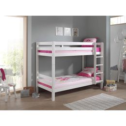Vipack Etagenbett &raquo;Pino&laquo; Made in Europe, wahlweise mit Bettschublade wei&szlig; Ohne Bettschublade, Liegefl&auml;che B/L: 90cm x 200cm H: 161cm, kein H&auml;rtegrad, ohne 