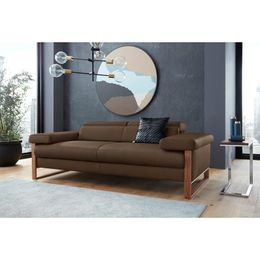 W.Schillig 2-Sitzer &raquo;finn wahlw. mit Sitztiefenverstellung & Kopfst&uuml;tzenverstellung, bequem&laquo; German Design Award 2016, Fu&szlig;gestell Nussbaum natur, 
