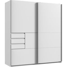 wimex Schwebet&uuml;renschrank &raquo;Bamberg&laquo; inklusive 5 Regalb&ouml;den und 1 Kleiderstange wei&szlig; Holzwerkstoff B/H/T: 180cm x 198cm x 65cm, Schubladen: 3 Stk. T&uuml;ren: 2 
